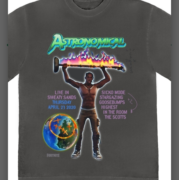 Cactus Jack | Shirts | Cactus Jack X Travis Scott X Back Bling Tshirt ...